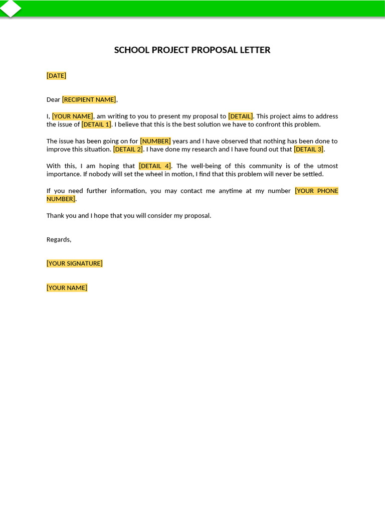 School Project Proposal Letter | PDF