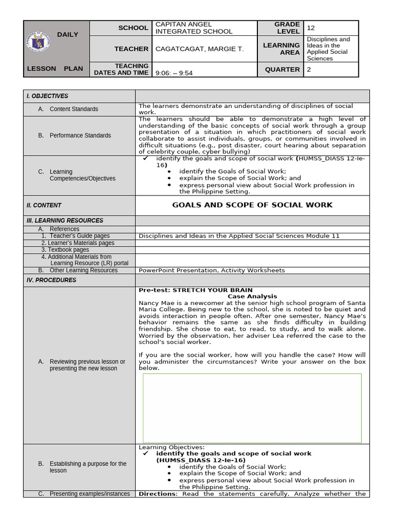 Goals and Scope of Social Work | PDF | Learning | Social Work