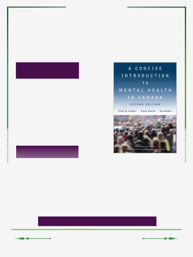 A Concise Introduction to Mental Health in Canada Second Edition Elliot ...