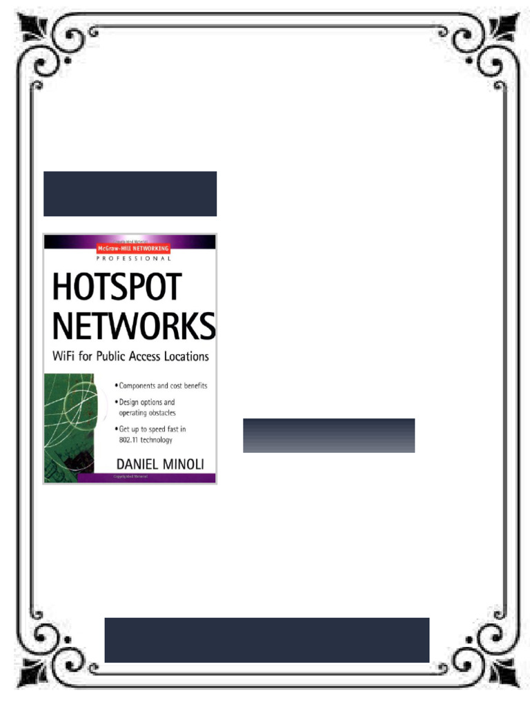 Hotspot Networks WiFi for Public Access Locations 1st Edition Daniel ...