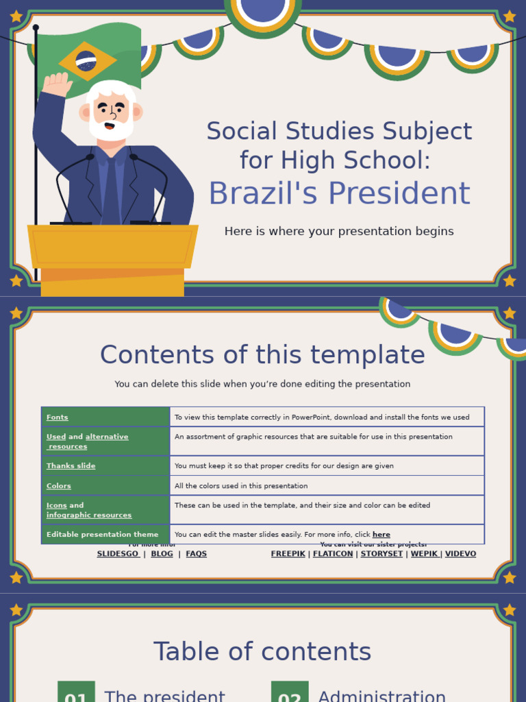 Social Studies Subject for High School_ Brazil's President by Slidesgo ...