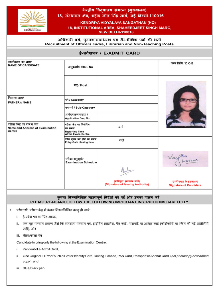 Recruitment of of Cers Cadre, Librarian and Non-Teaching Posts | PDF