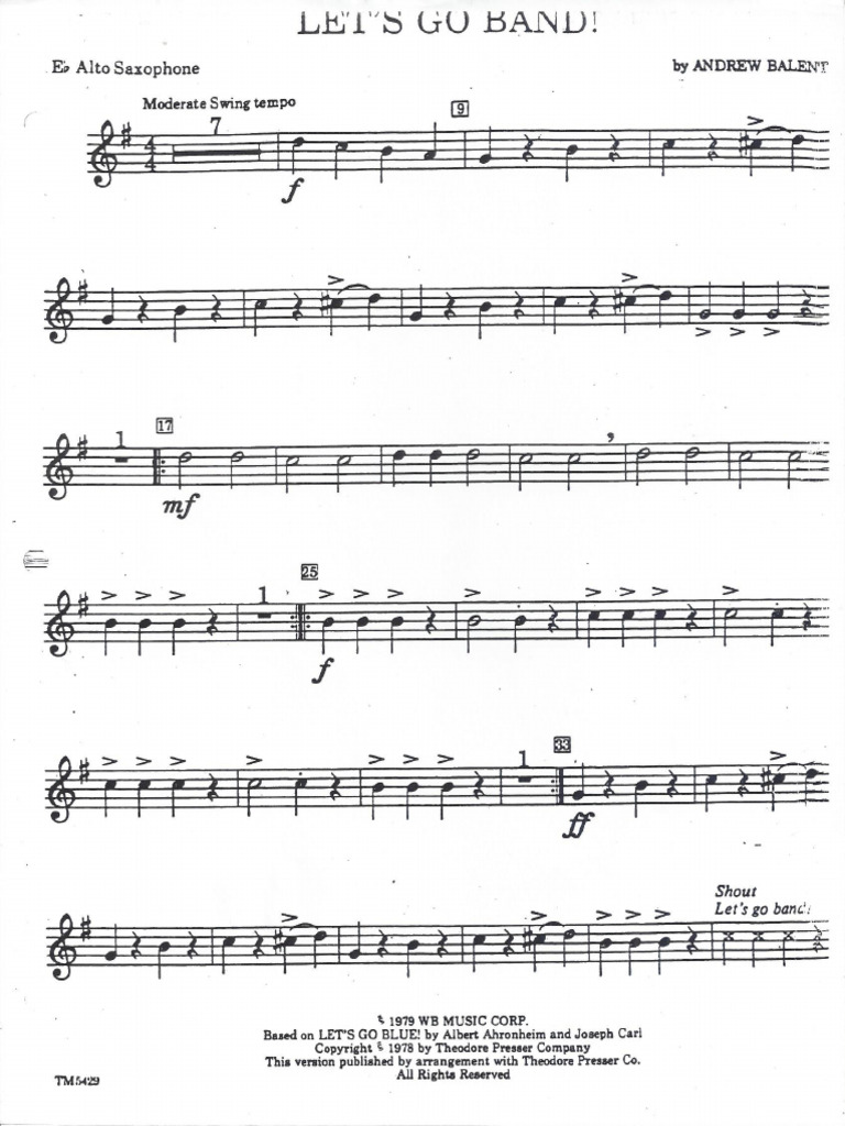 Lets Go Band Alto | PDF