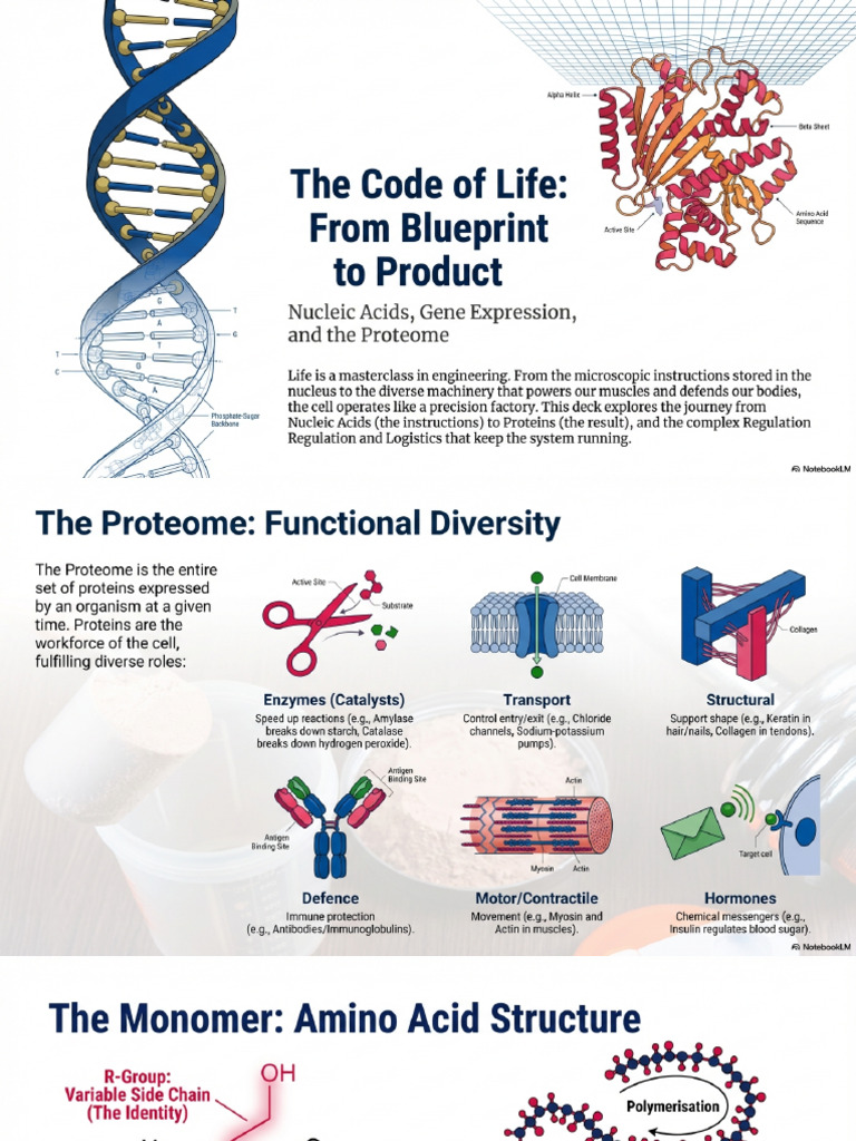Slide Deck on Nucleic acid, genes, proteome | PDF