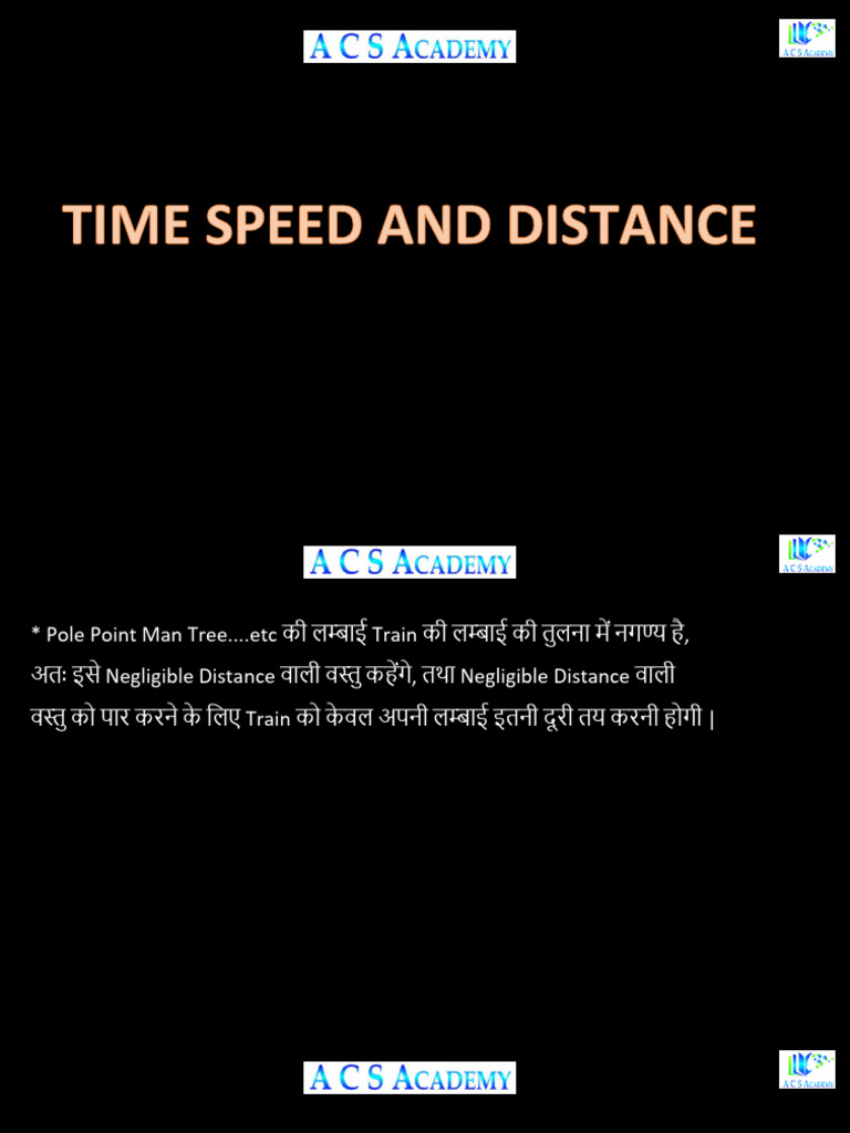 Time Speed and Distance (08-01) | PDF
