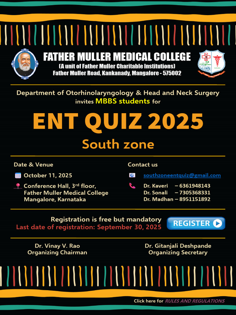 ENT Quiz 2025 South Zone Flyer | PDF