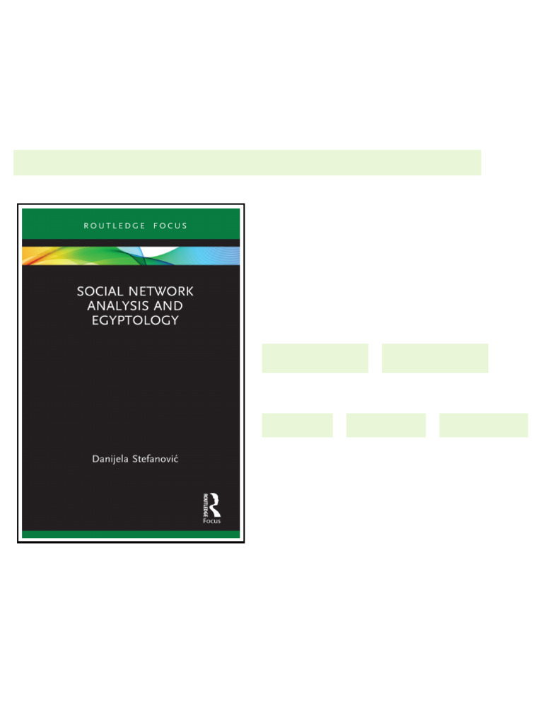 Social Network Analysis and Egyptology ebook universal reader version | PDF