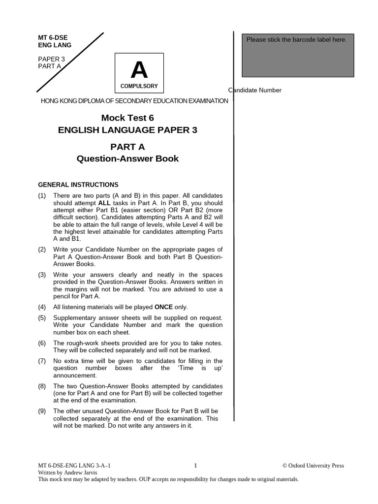 MT6_P3_TE | PDF | Oxford University Press