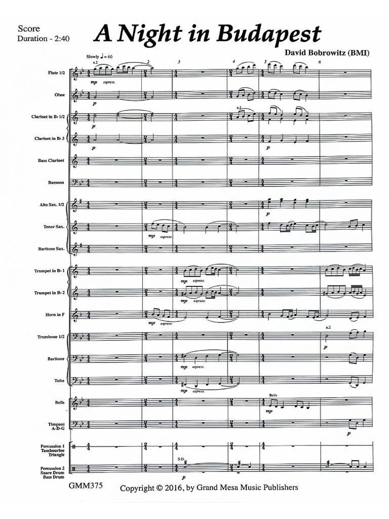 Night in Budapest SCORE | PDF
