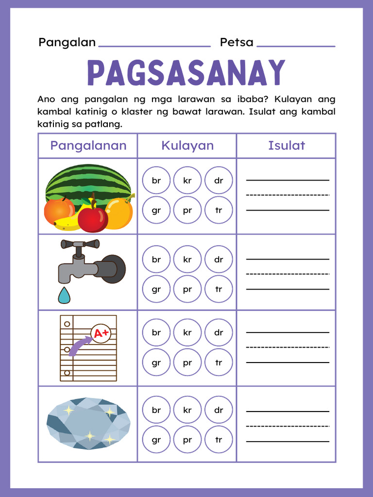 Pagsasanay Sa Pagbasa at Pagsulat Alpabetong Filipino Worksheets in ...