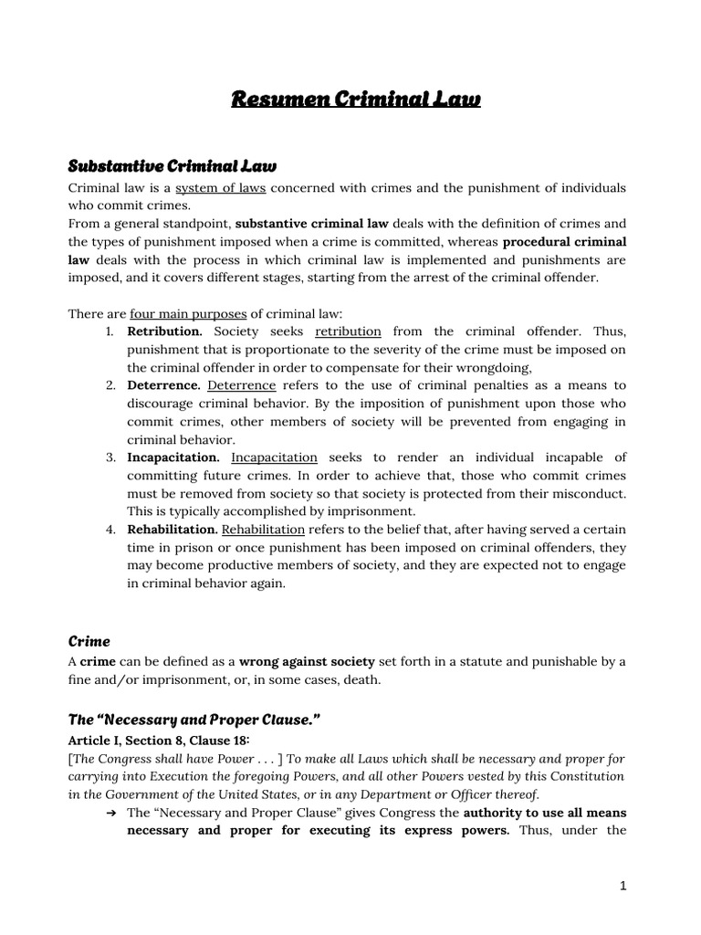 Resumen Criminal Law | PDF | Miranda Warning | Felony