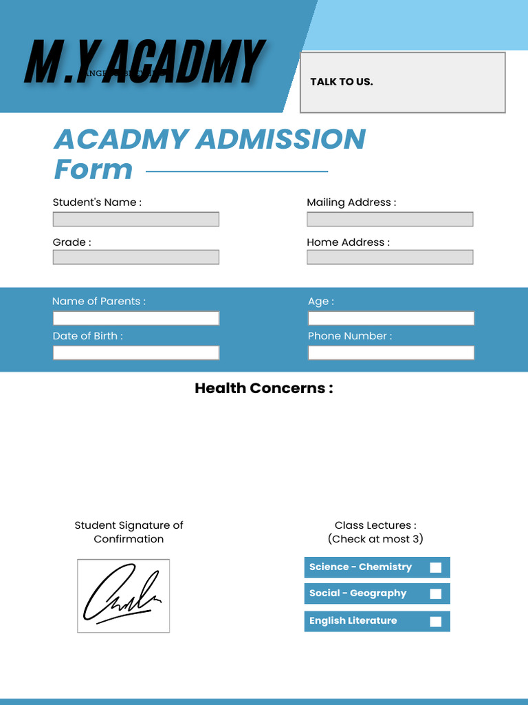 White and Blue Simple School Registration Form A4 Document_20260109 ...