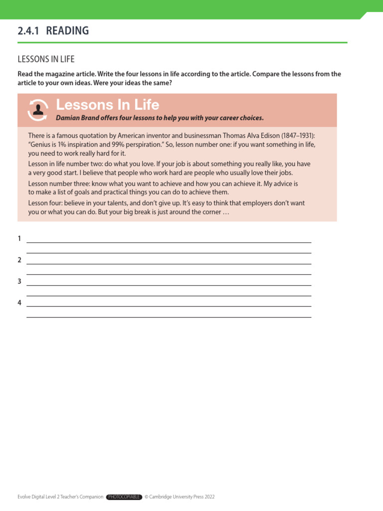 Evolve Digital Level 2 Worksheets 2.4.1 | PDF