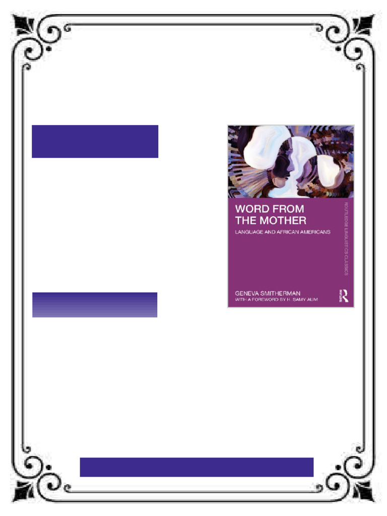 Word from the Mother Language and African Americans 1st Edition Geneva ...