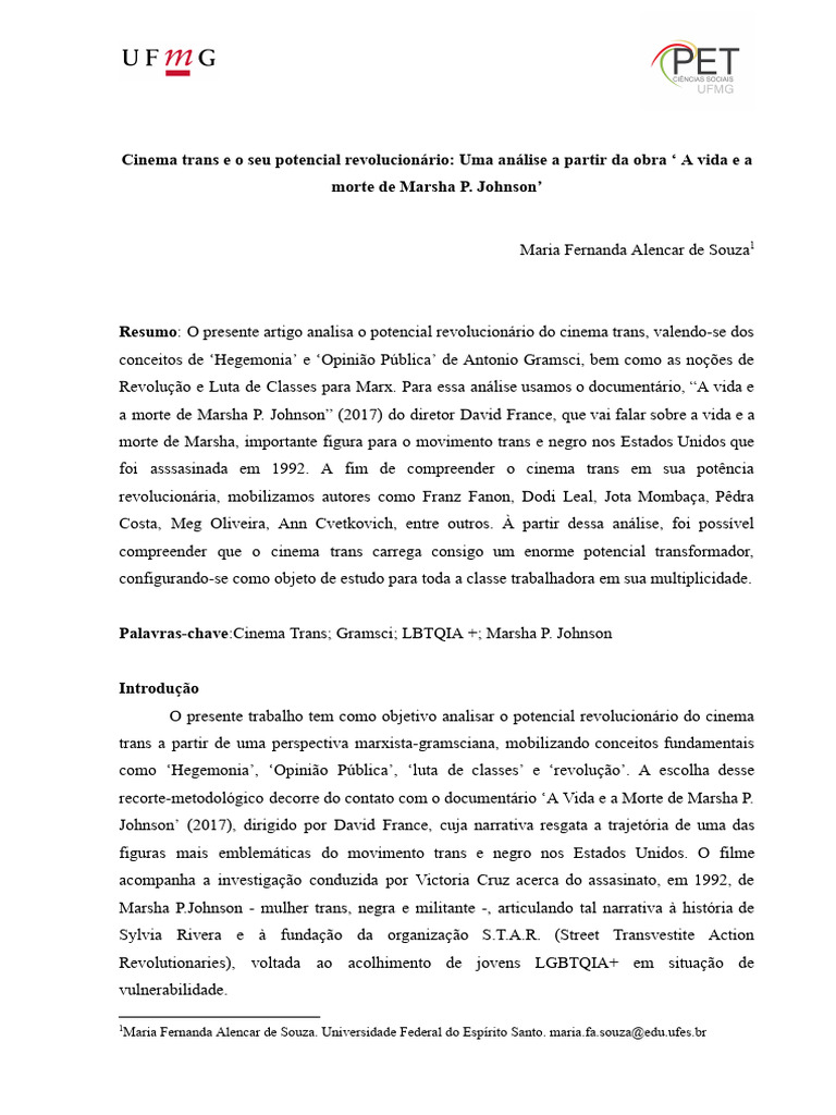 Trabalho Completo para GT - Graduação em Foco - Maria Fernanda | PDF ...
