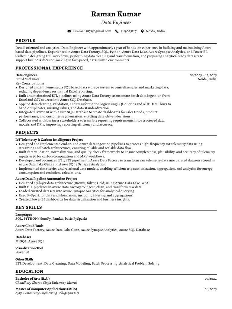 Raman.resume | PDF | Microsoft Azure | Information Science