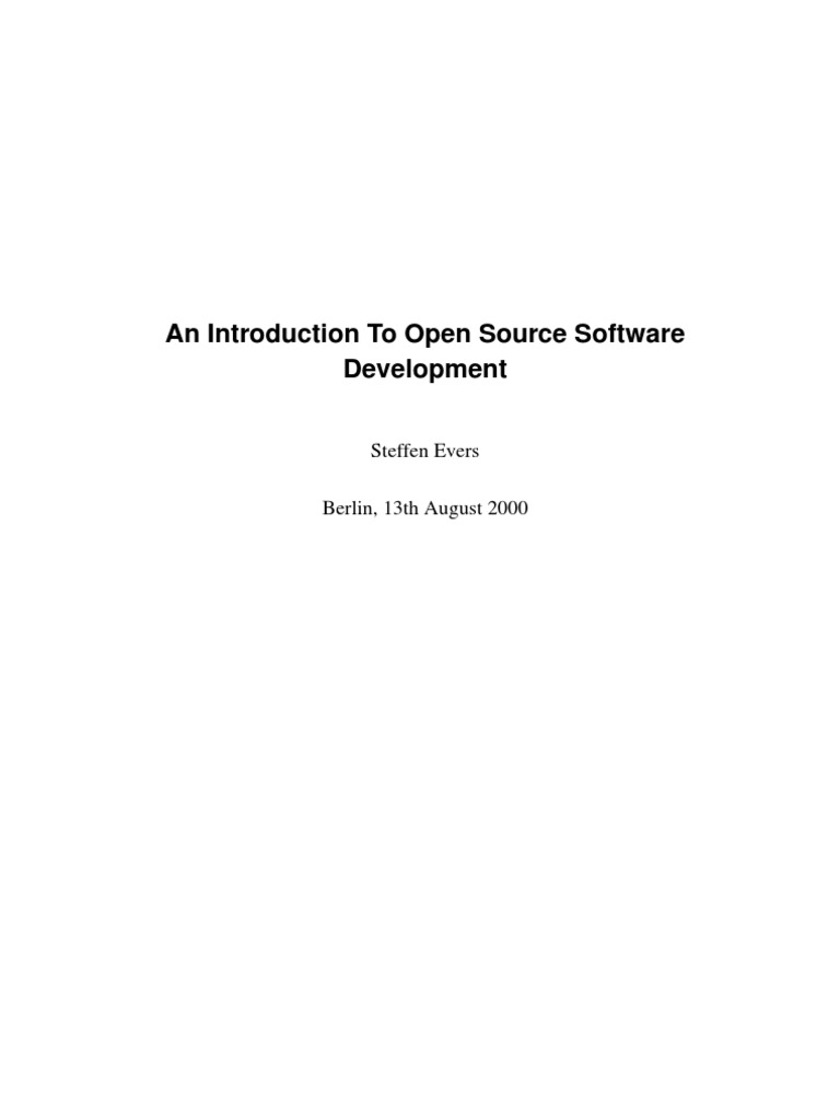 An Introduction To Open Source Software Development | PDF | Free ...