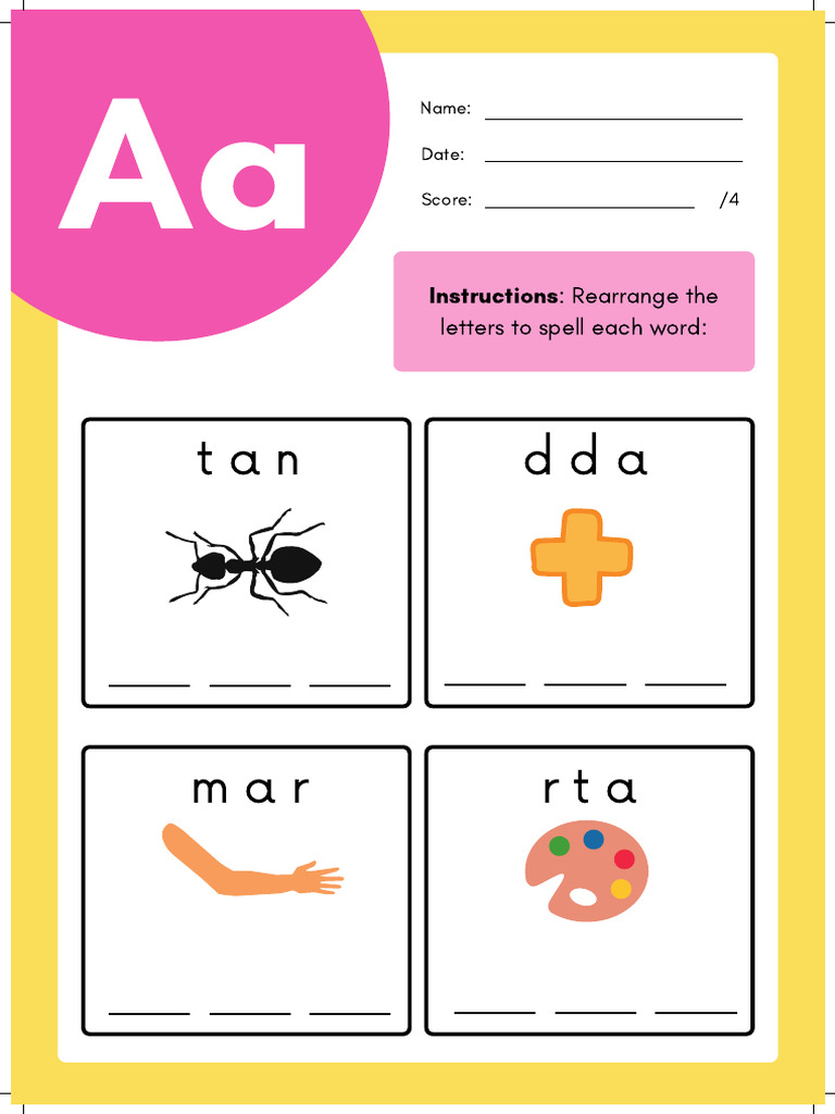 Alphabet Spelling Worksheet | PDF