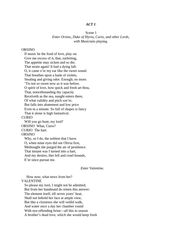 twelfth night act 1 | PDF