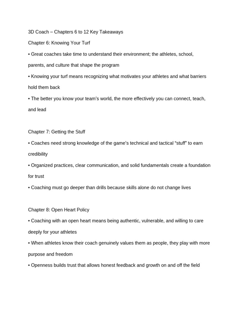 3D Coach Key Takeaways | PDF | Anger | Cognition