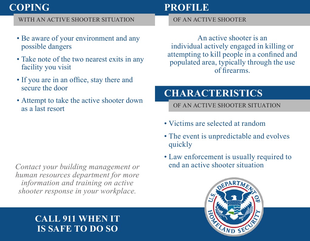 Active Shooter Pocket Card by The Department of Homeland Security