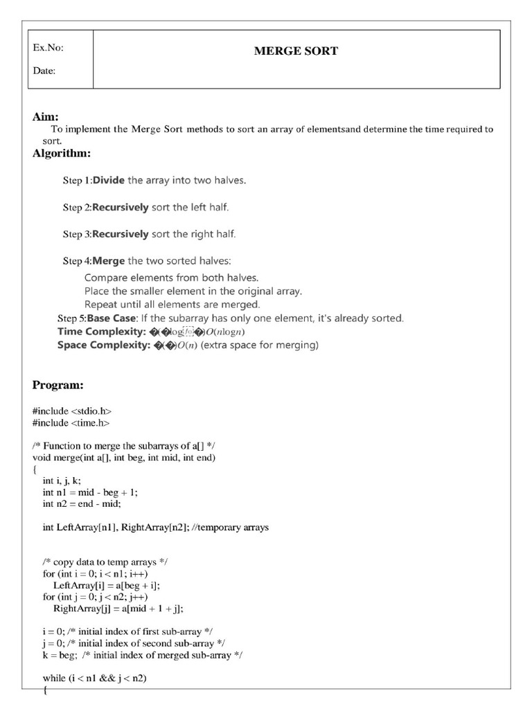 Merge Sort and Quick Sort | PDF