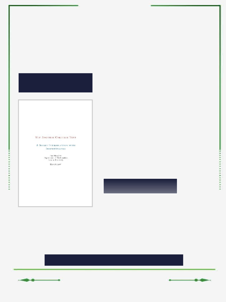 Yet another calculus text A short introduction with infinitesimals Dan ...