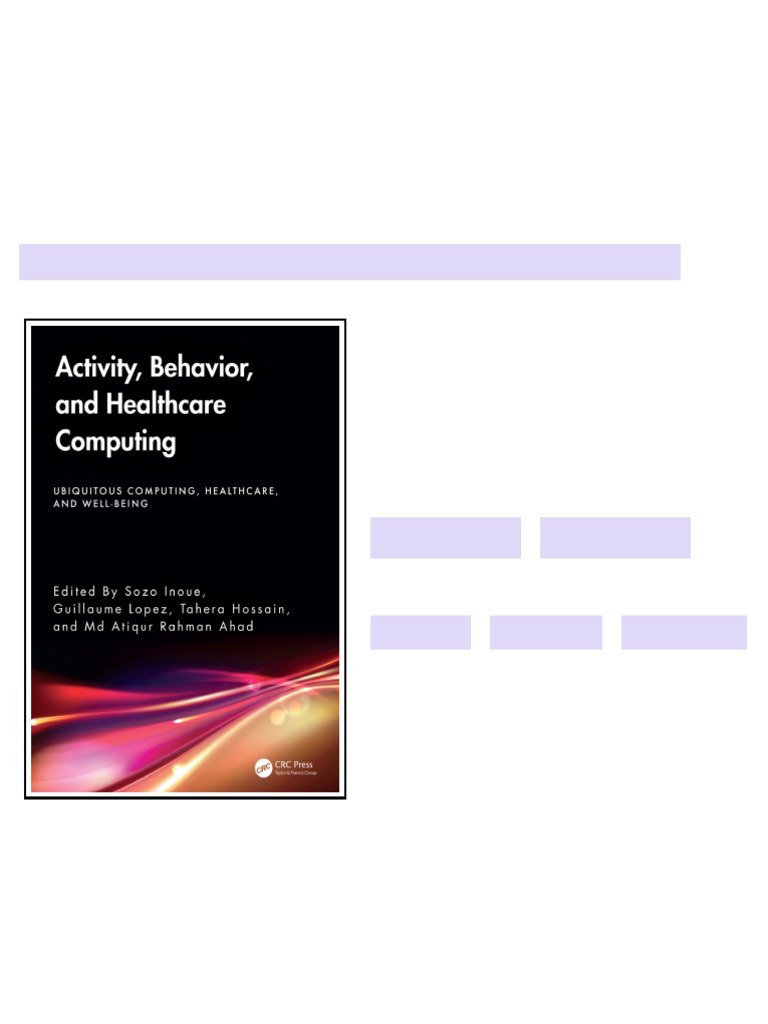 Activity, Behavior, and Healthcare Computing ebook full digital file set | PDF | Radio Frequency ...
