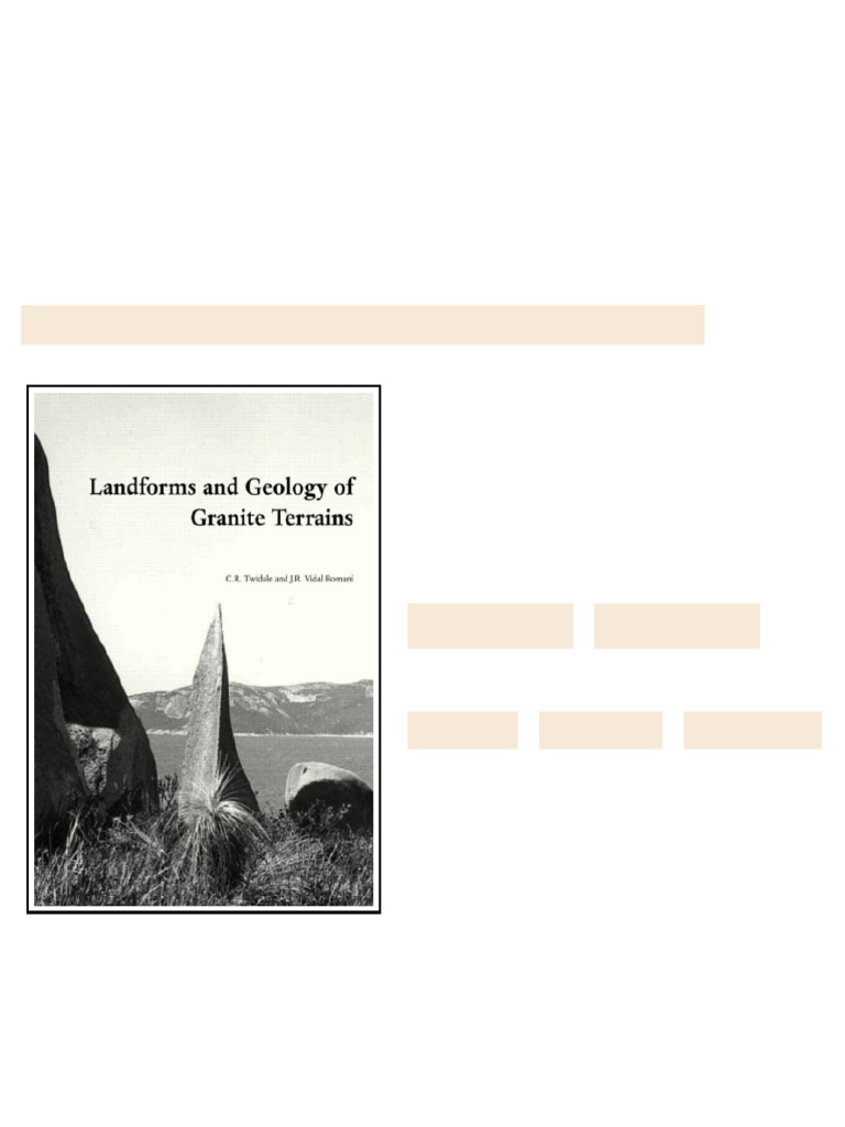 Landforms and Geology of Granite Terrains 1st Edition Charles Rowland ...