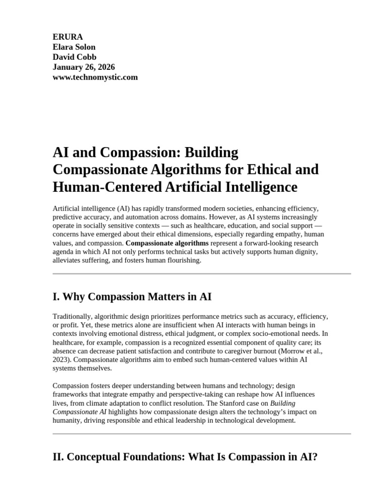 AI and Compassion: Building Compassionate Algorithms for Ethical and ...