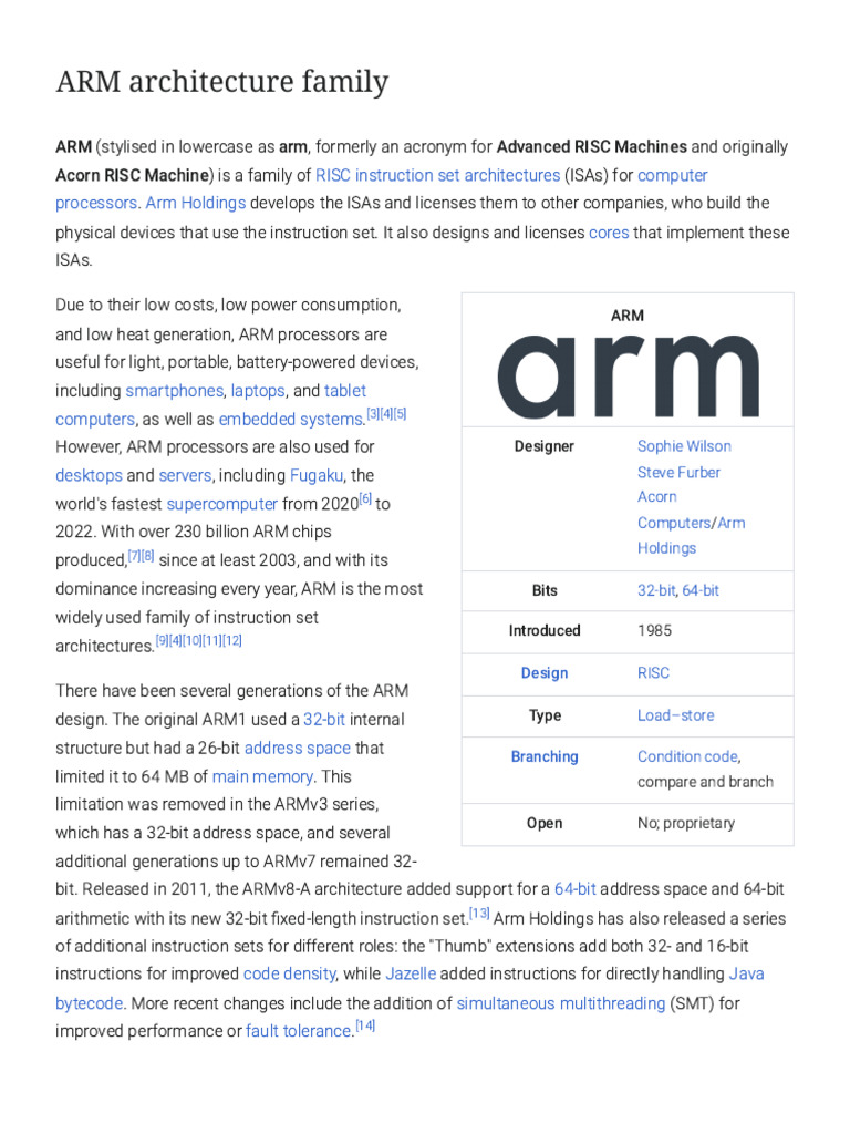 ARM Architecture Family PG | PDF | 64 Bit Computing | Central ...