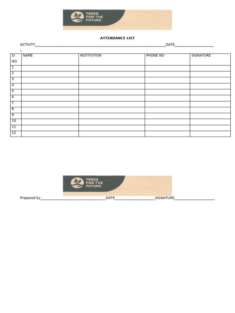 Trees Partner Engagement Attendance List | PDF