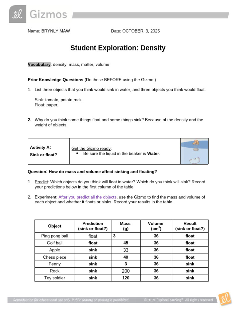 Density Investigation 2 1 | PDF | Density