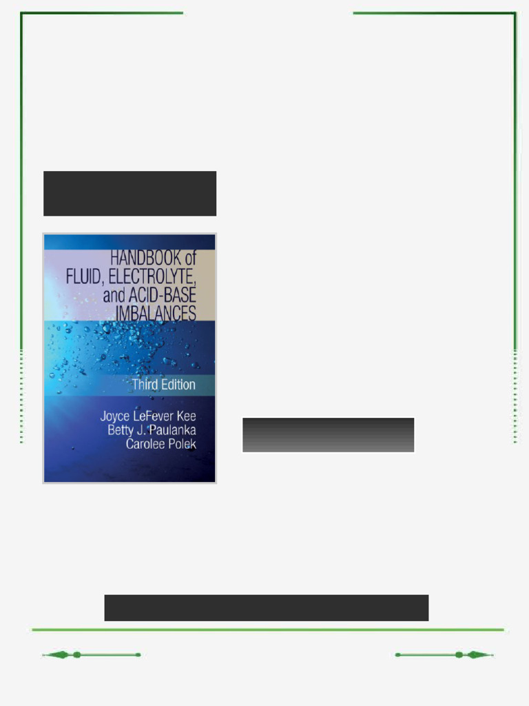 Handbook of Fluid Electrolyte and Acid Base Imbalances 3rd Edition ...