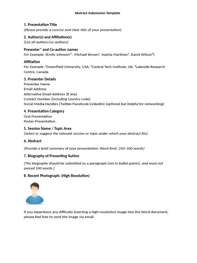 Abstract Submission Sample | PDF
