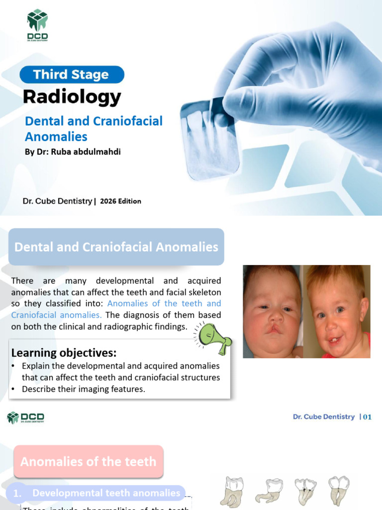 Updated Radio3 Lec.8 Dental and Craniofacial Anomilies | PDF | Human ...