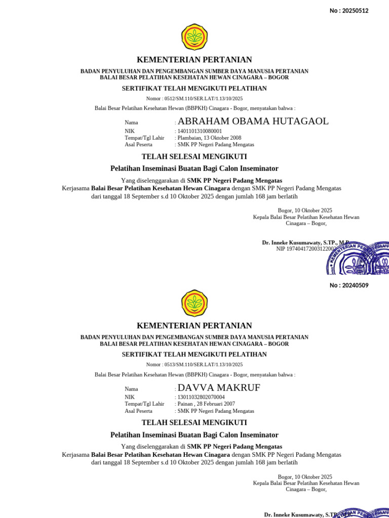 Sertifikat Print Ok | PDF