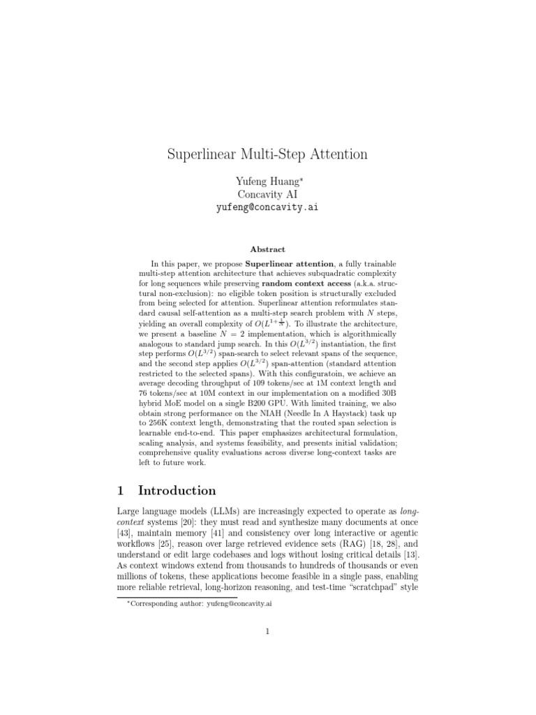 Superlinear Multi-Step Attention | PDF | Applied Mathematics