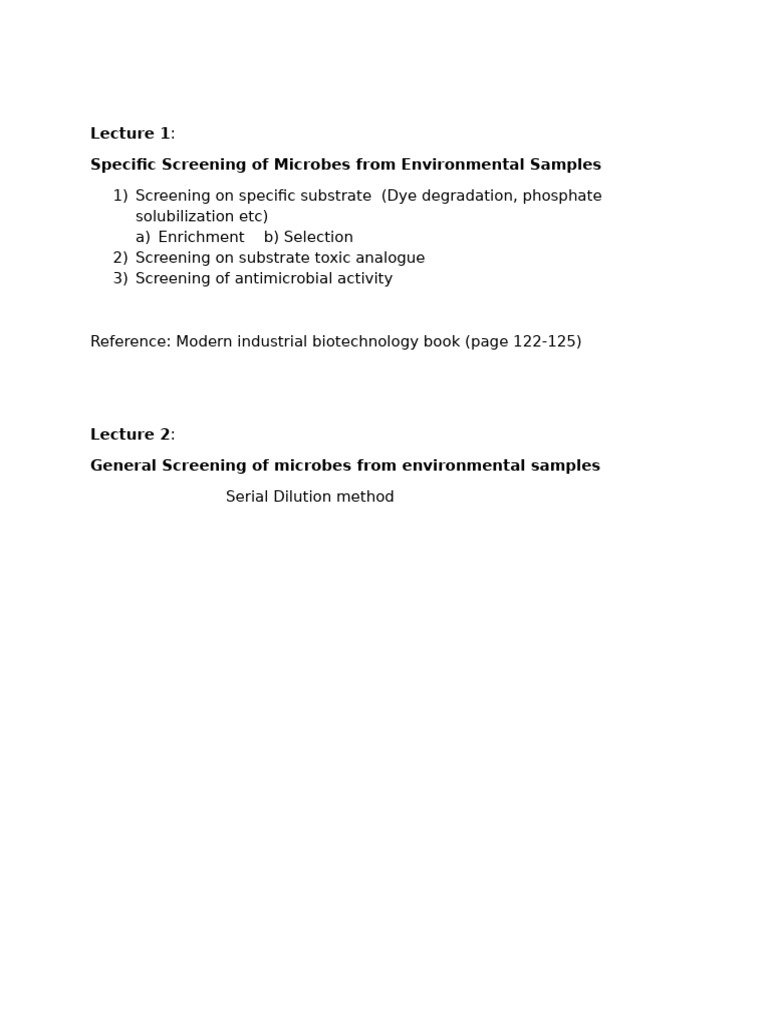 3..Screening of Microbes and Serial Dilution Method | PDF