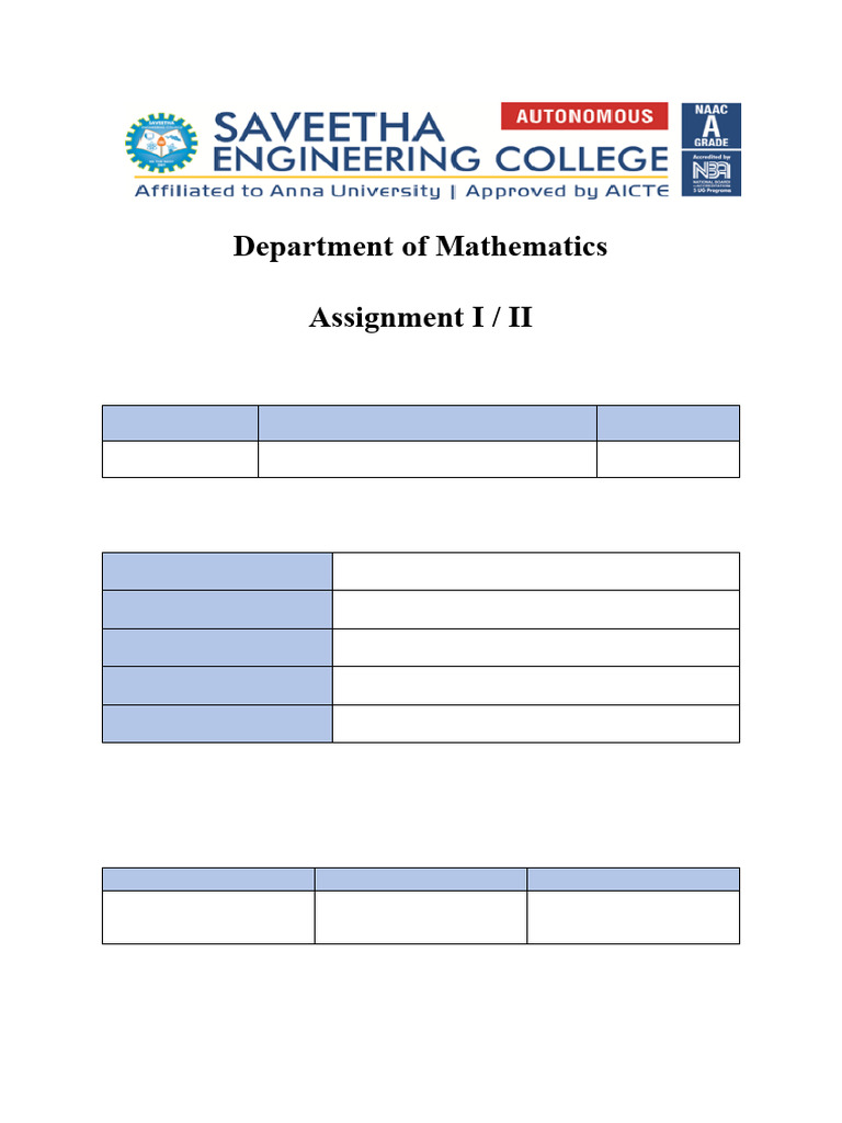 Assignment Front Page | PDF