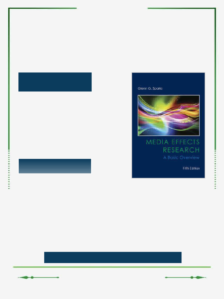 Media Effects Research A Basic Overview Glenn Grayson Sparks ebook ...