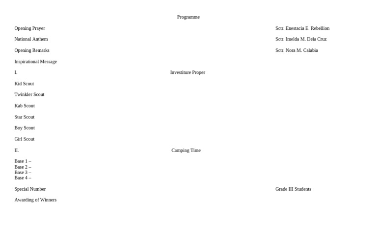 Program Investiture | PDF