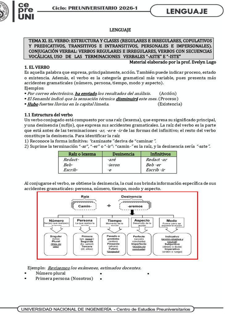 Lenguaje Libro 2 Pre 2026-1 | PDF | Verbo | Predicado (Gramática)