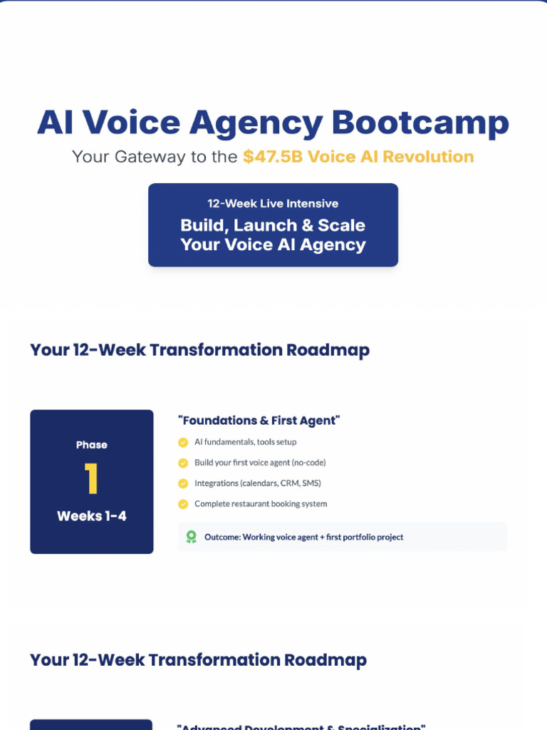 AI Voice Agency Bootcamp - Outline | PDF