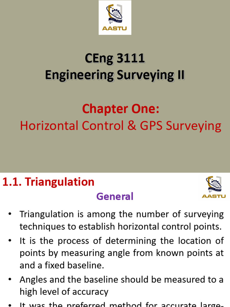 Unit 1 Horizontal Control Surveying and GPS Surveying CEng 3111mtm ...