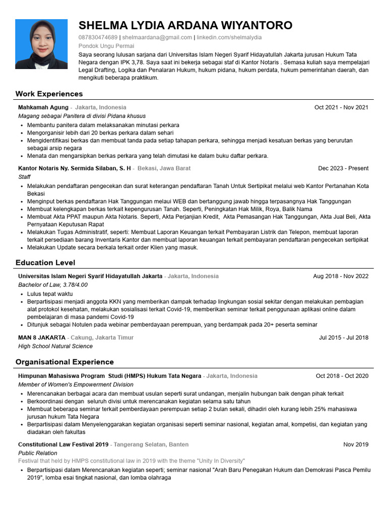 CV Shelma Lydia | PDF
