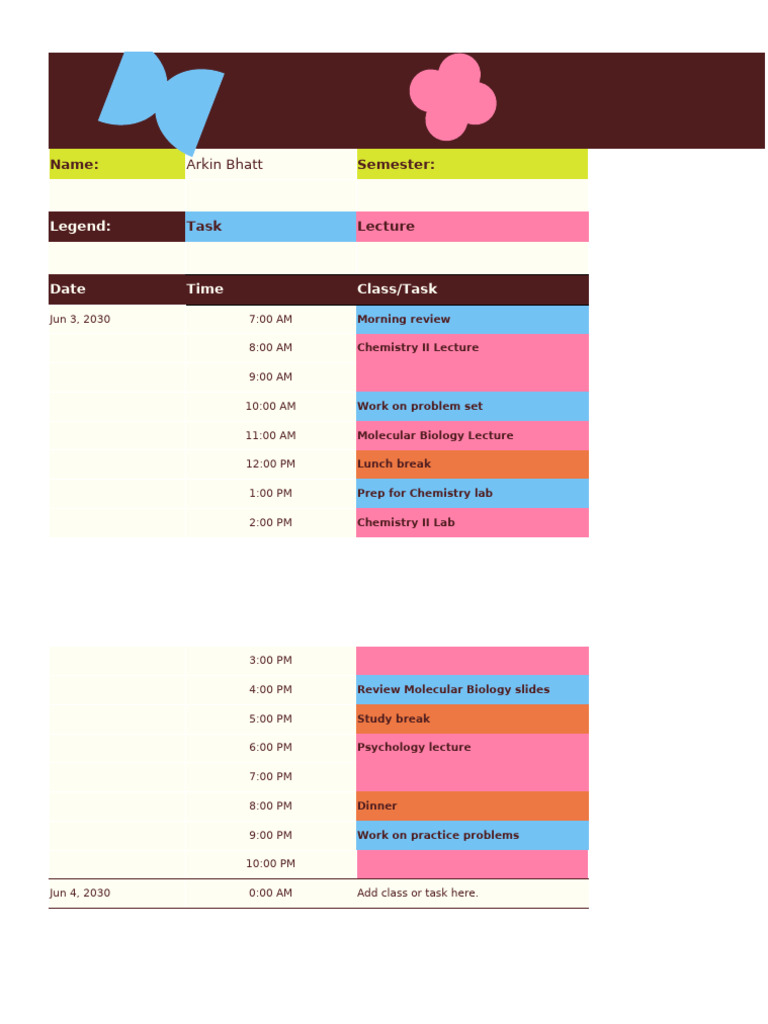Plan Templates Study Planner Sheet | PDF