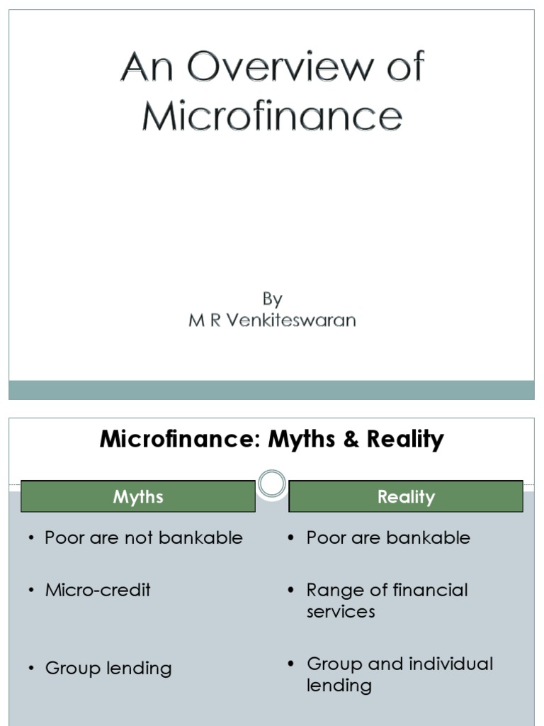 Microfinance | Microfinance | Microcredit
