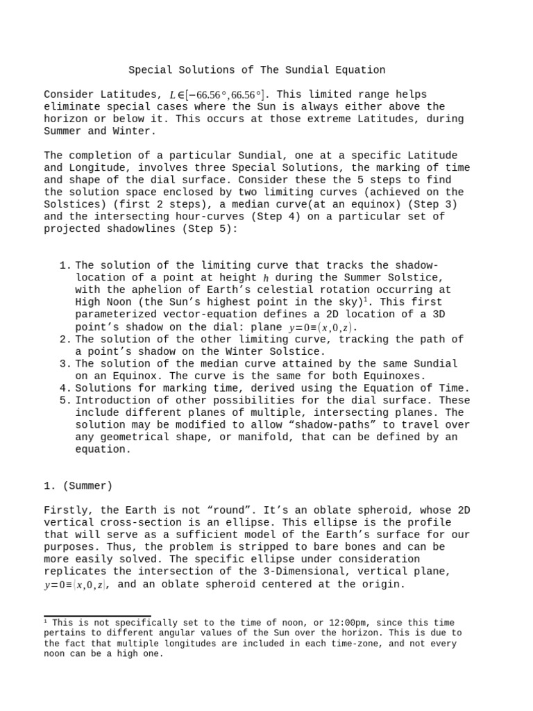 Special Solutions of The Sundial Equation - 2 | PDF | Rotation | Ellipse