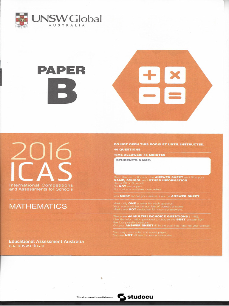 2016 Math Paper B AU | PDF
